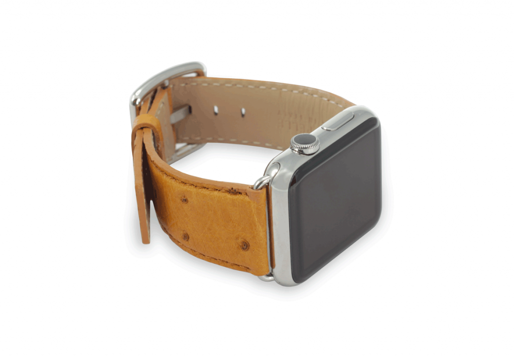 Desert Storm ostrich leather Apple watch band handmade Italy | Meridio