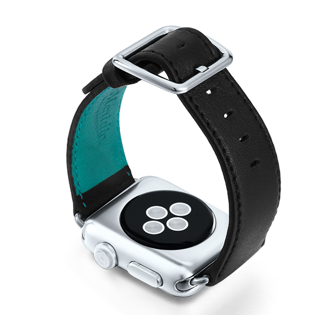 Ink nappa leather Apple watch band handmade in Italy | Meridio