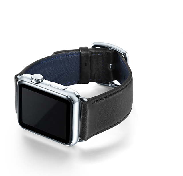 Ink nappa leather Apple watch band handmade in Italy | Meridio