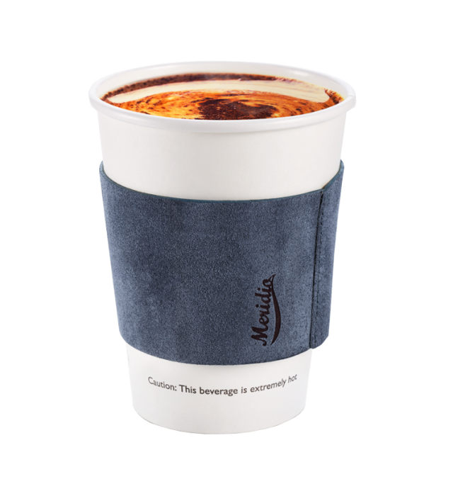 Leather coffee cup sleeve - Reusable cup holder | Meridio Band