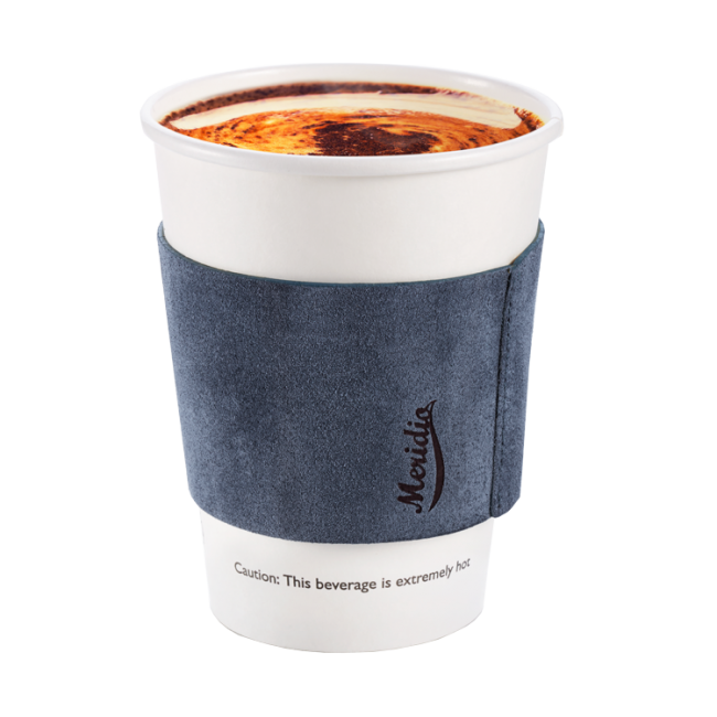 Leather coffee cup sleeve - Reusable cup holder | Meridio Band