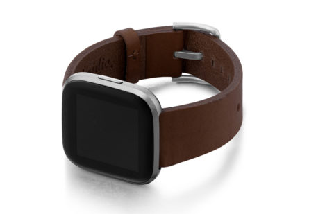 Burn Fitbit deep brown leather band handmade in Italy | Meridio