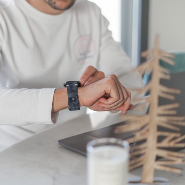Moon Sky Apple watch blue vintage leather band